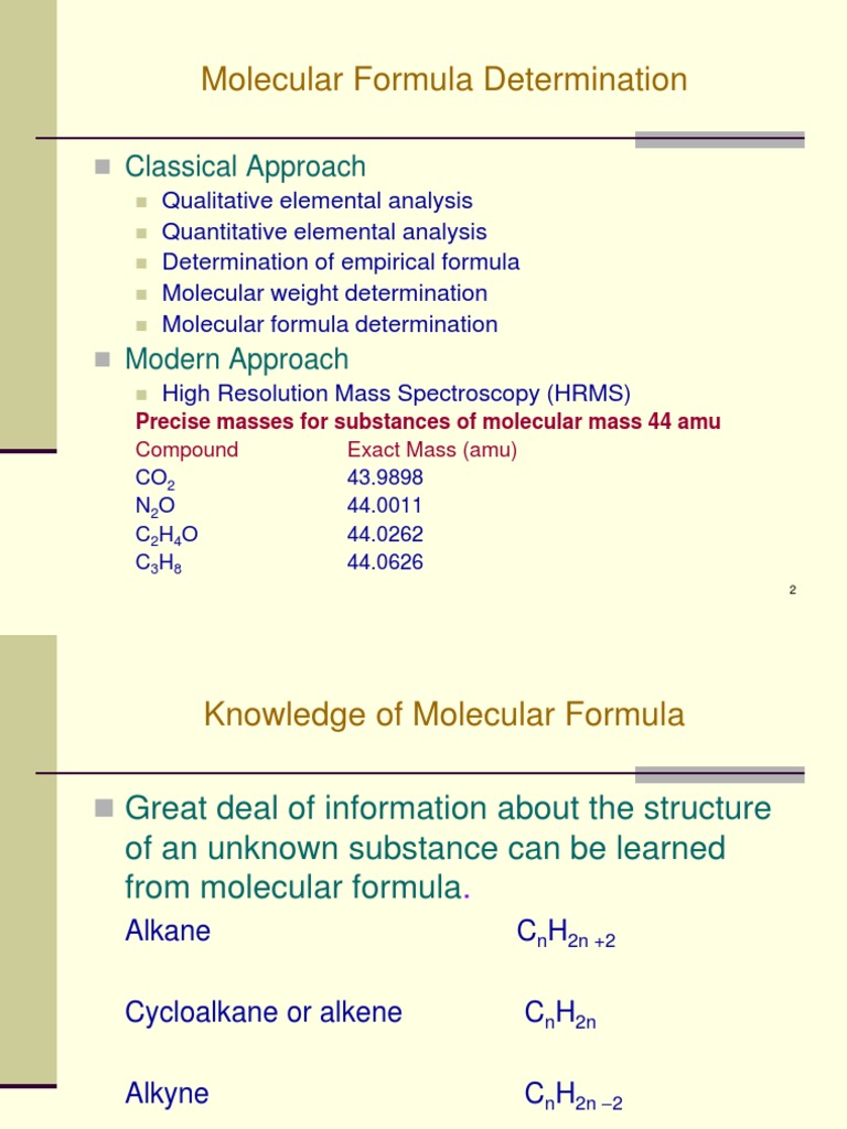 12.3 - Molecular Formula Determination | PDF | Molecules | Alkene