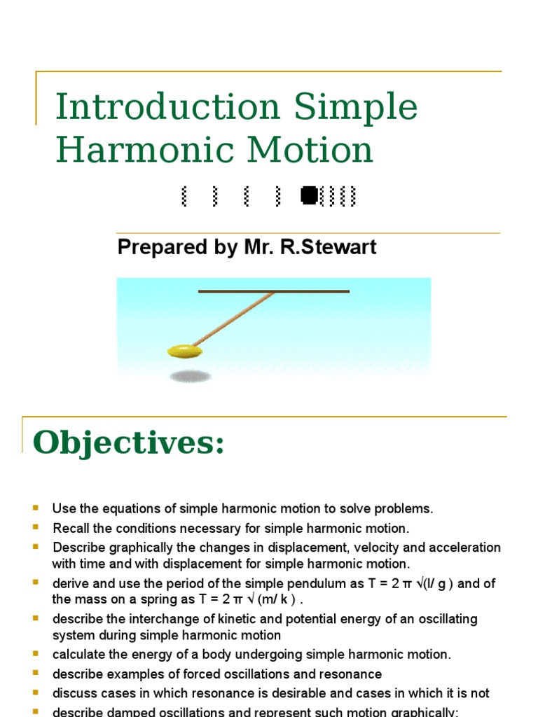 Simple Harmonic Motion | PDF | Resonance | Oscillation