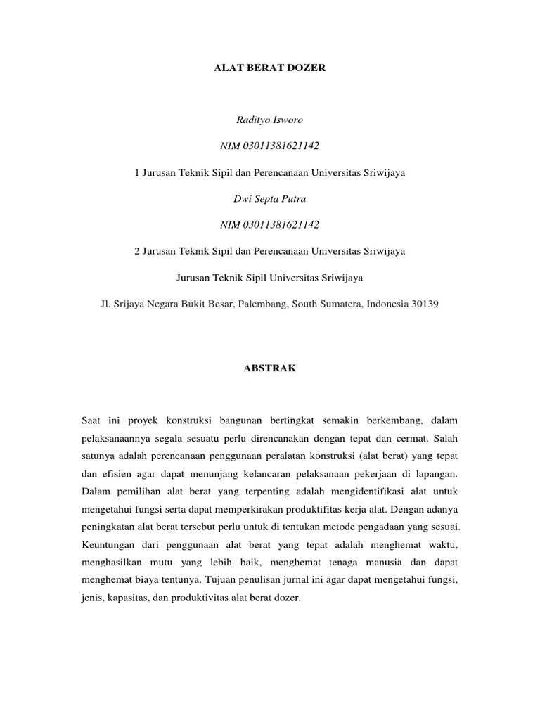 Produktivitas dan Jenis Dozer | PDF | Griya & Taman | Sains & Matematika
