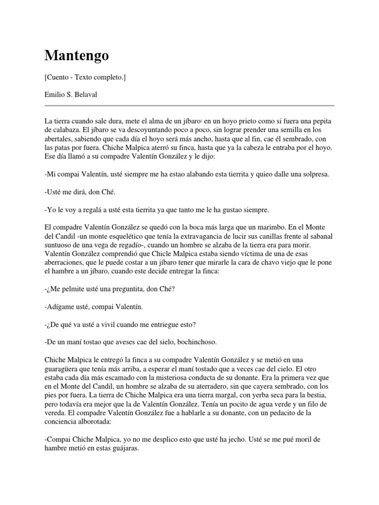 Mantengo de Emilio S. Belaval | PDF