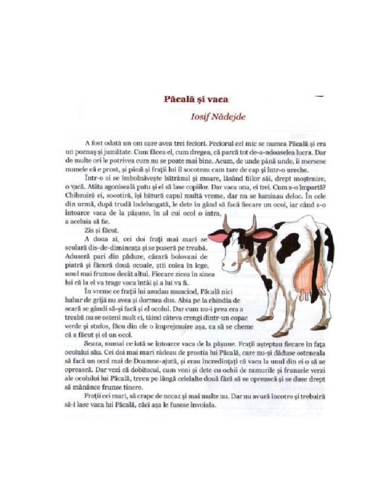 Pacala Si Vaca | PDF