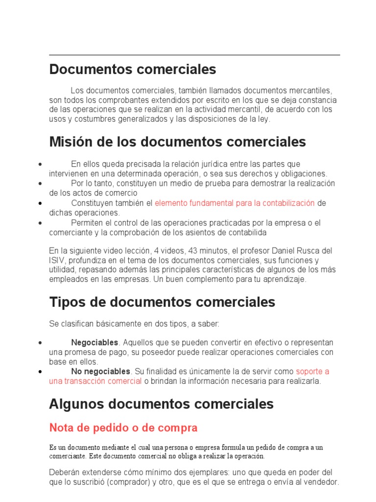 Documentos Comerciales | PDF | Factura | Business
