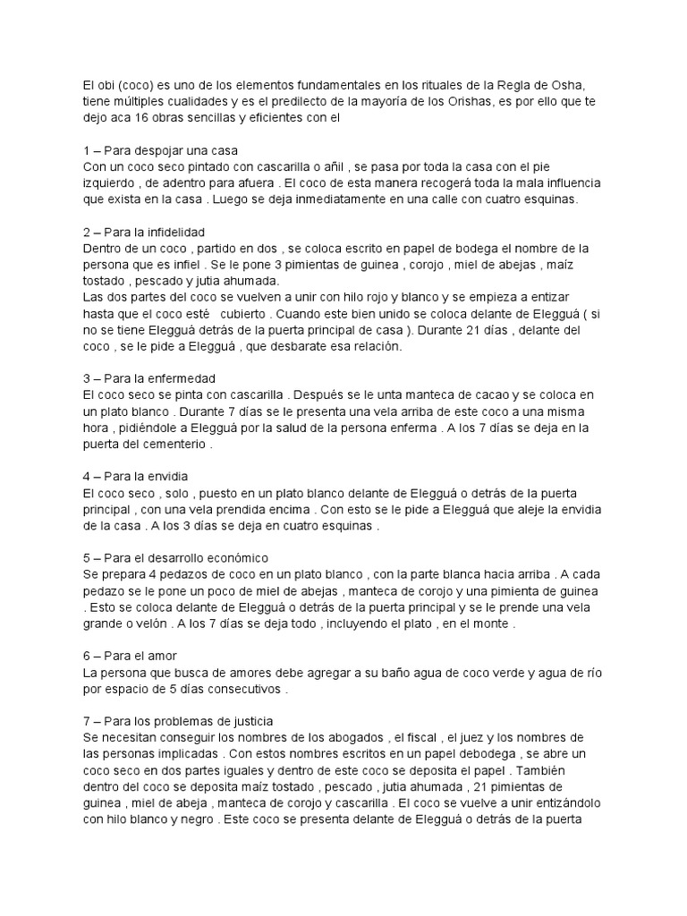 16 Obras Con El Obi (Coco) PDF | PDF | Alimentos | Naturaleza
