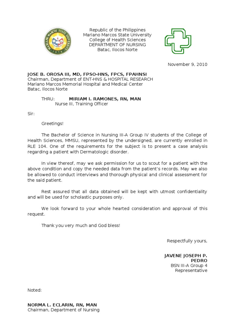 Letter To The Hospital | PDF