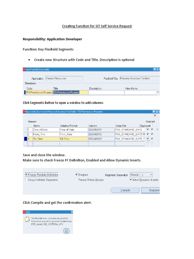 Creating Function For SIT Self Service Request | PDF