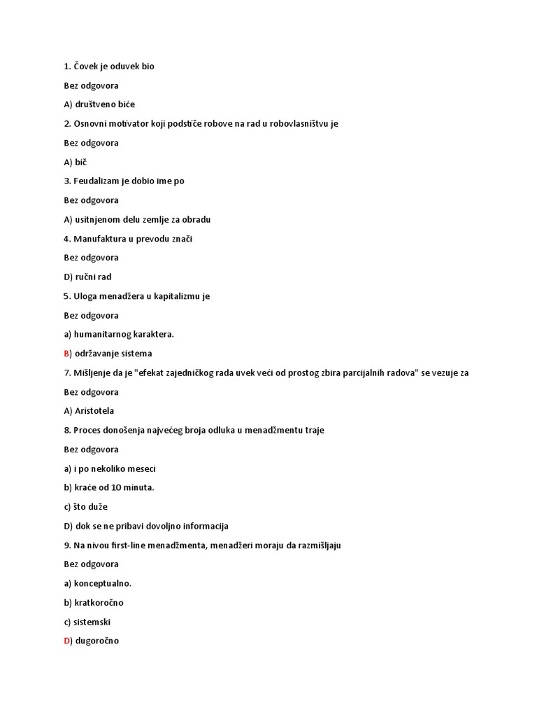 Menadzment Kolokvijum | PDF