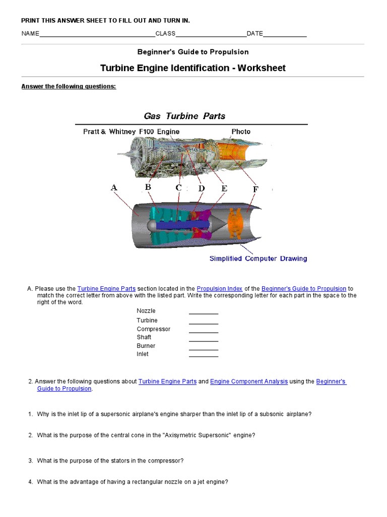 Turbine Engine Identification - Worksheet: Beginner's Guide To ...