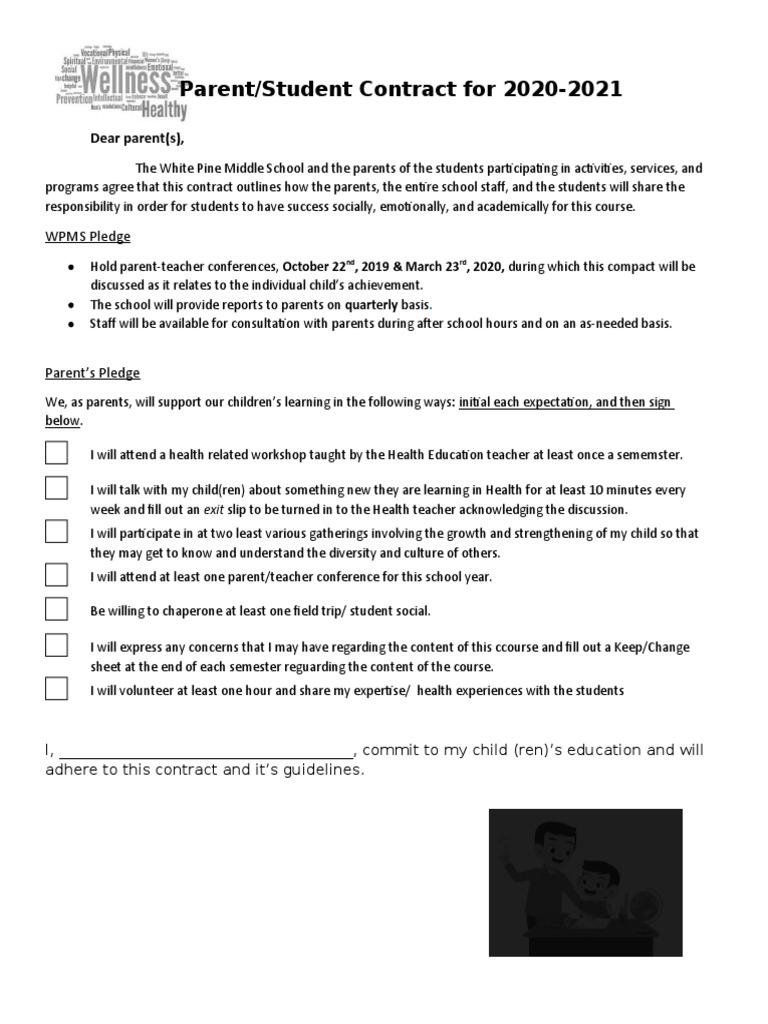 Parent College Student Contract Template