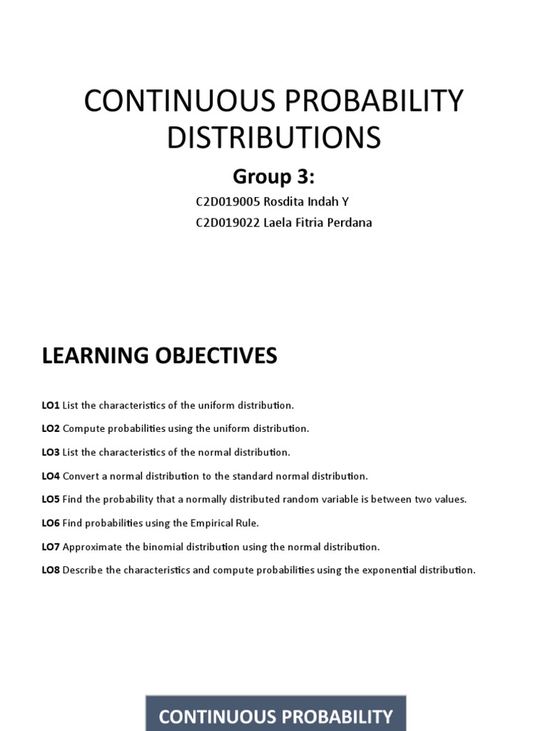 Characteristics and Applications of Continuous Probability ...