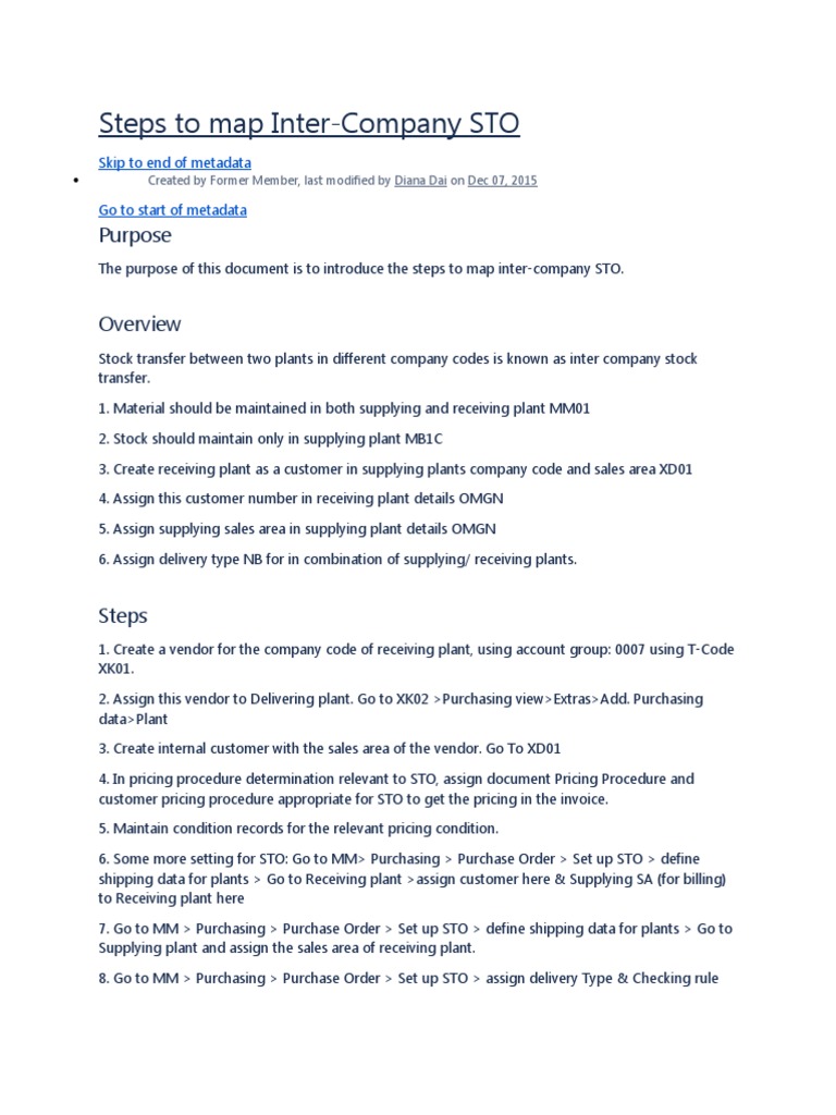 STO Procedure | PDF | Delivery (Commerce) | Invoice