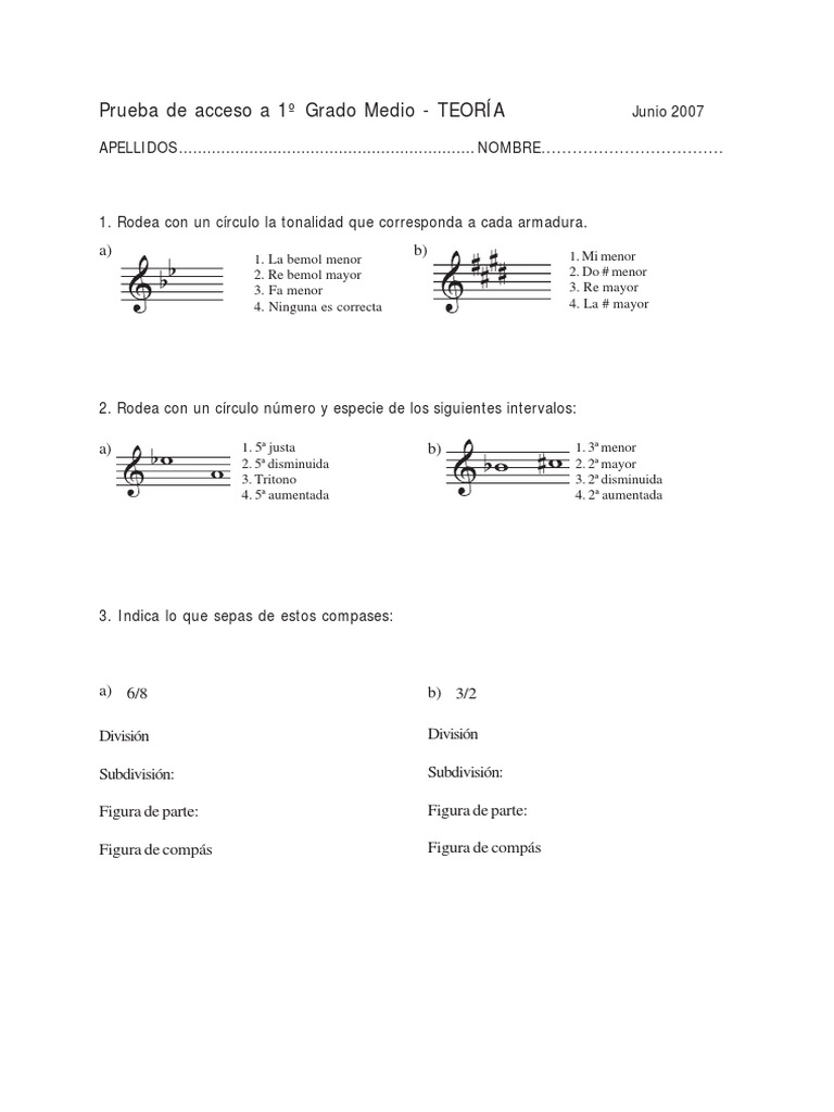 Teoria 3º de Enseñanzas Elementales de Lenguaje Musical | PDF | Hogar ...