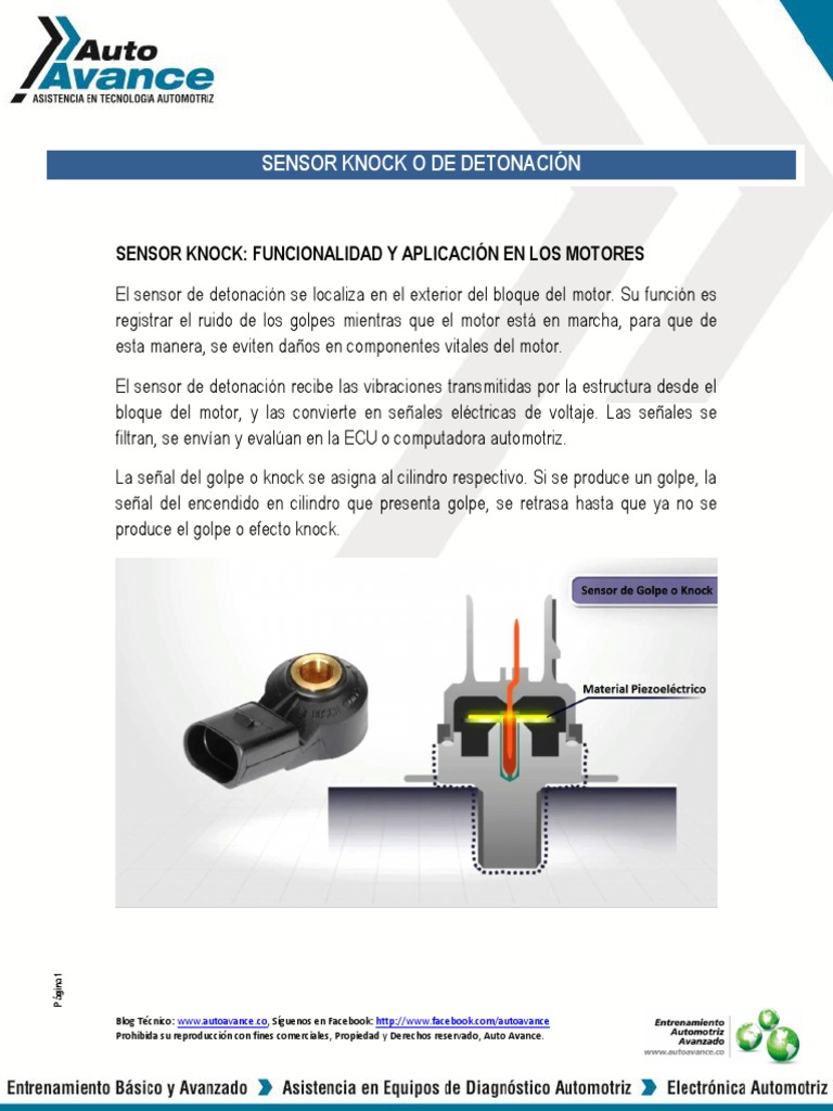 Manual Sensores Automotrices Sensor Knock Detonacion | PDF | Sensor ...