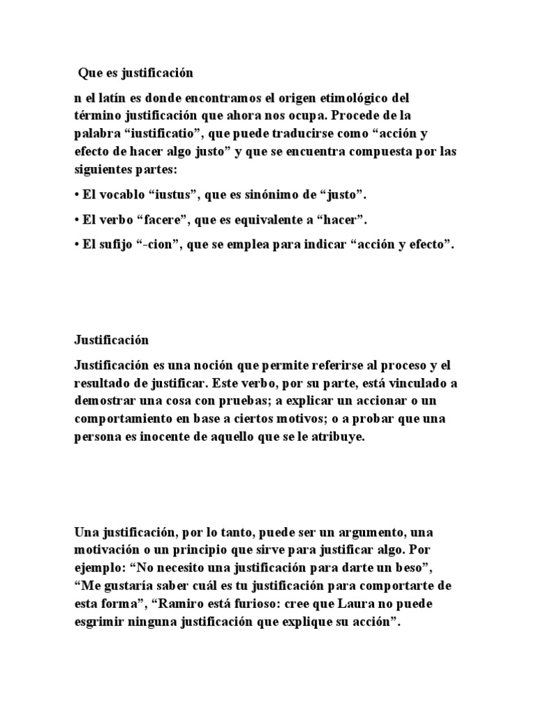 Que Es Justificacion | PDF | Teoría de la justificación | Justificación