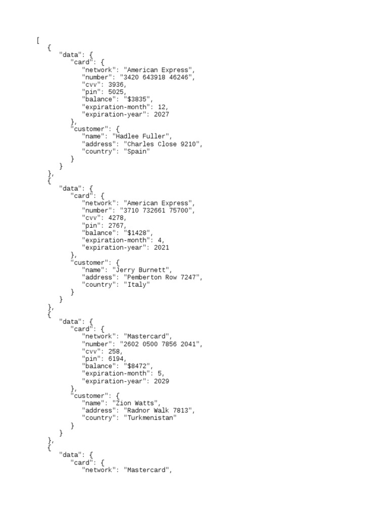 Creditcardrush JSON | PDF | American Express | Master Card
