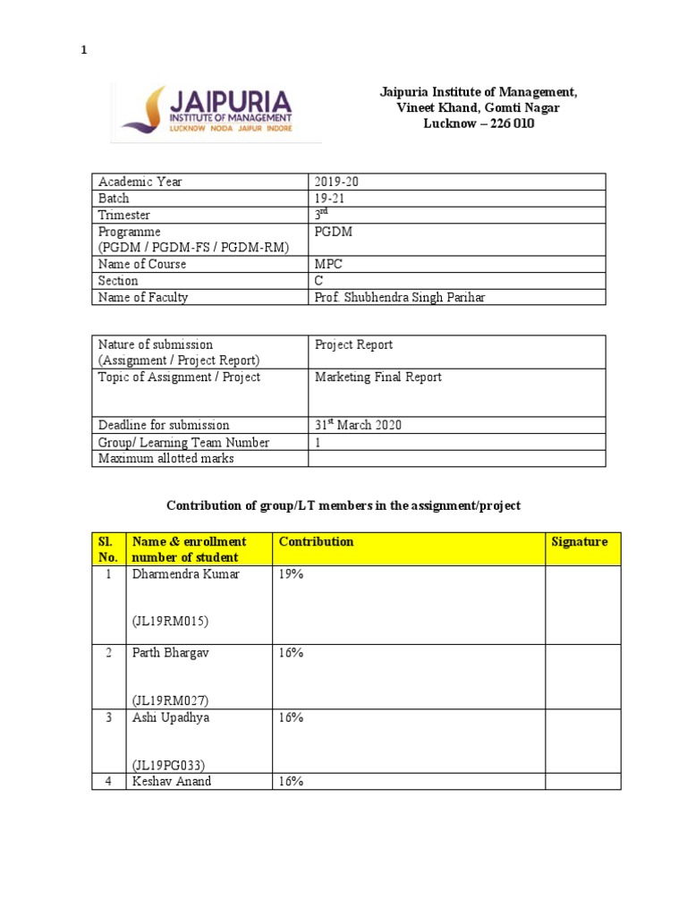 Final MPC Final Report | PDF | Xiaomi | Pricing