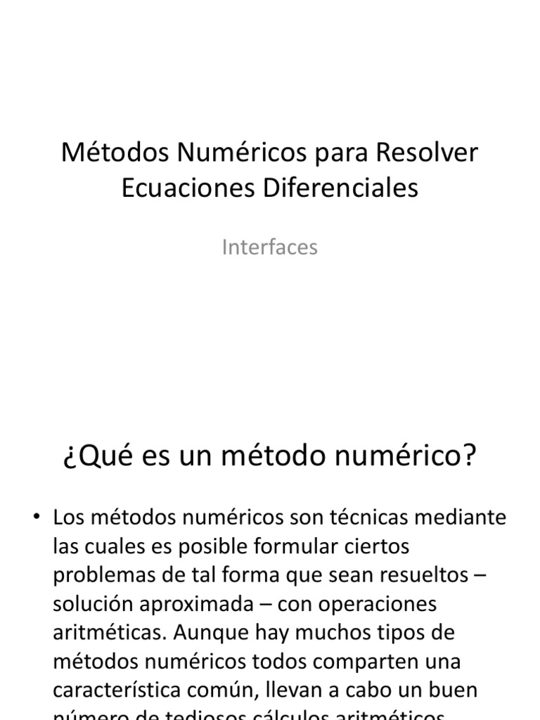 Métodos numéricos para resolver ecuaciones diferenciales ordinarias ...