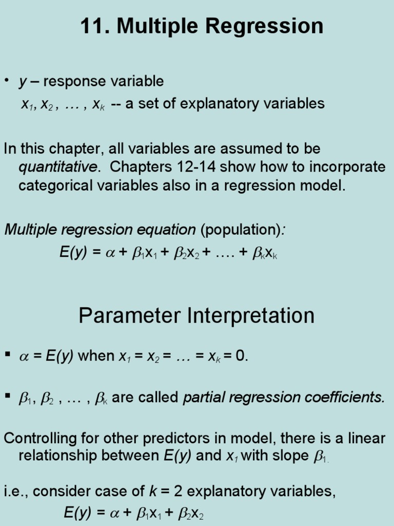 Multiple Regression | PDF | Regression Analysis | Dependent And ...