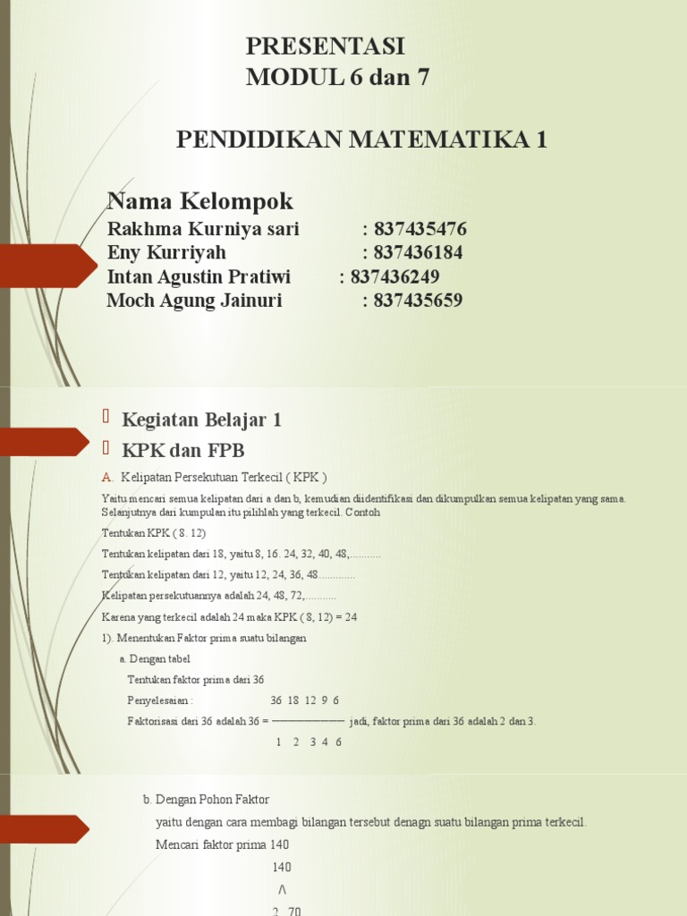 Presentasi MTK | PDF