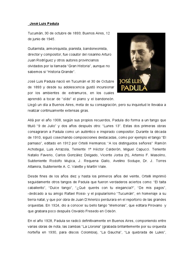 9 de Julio - José Luis Padula | PDF | Musica Tango | Tango