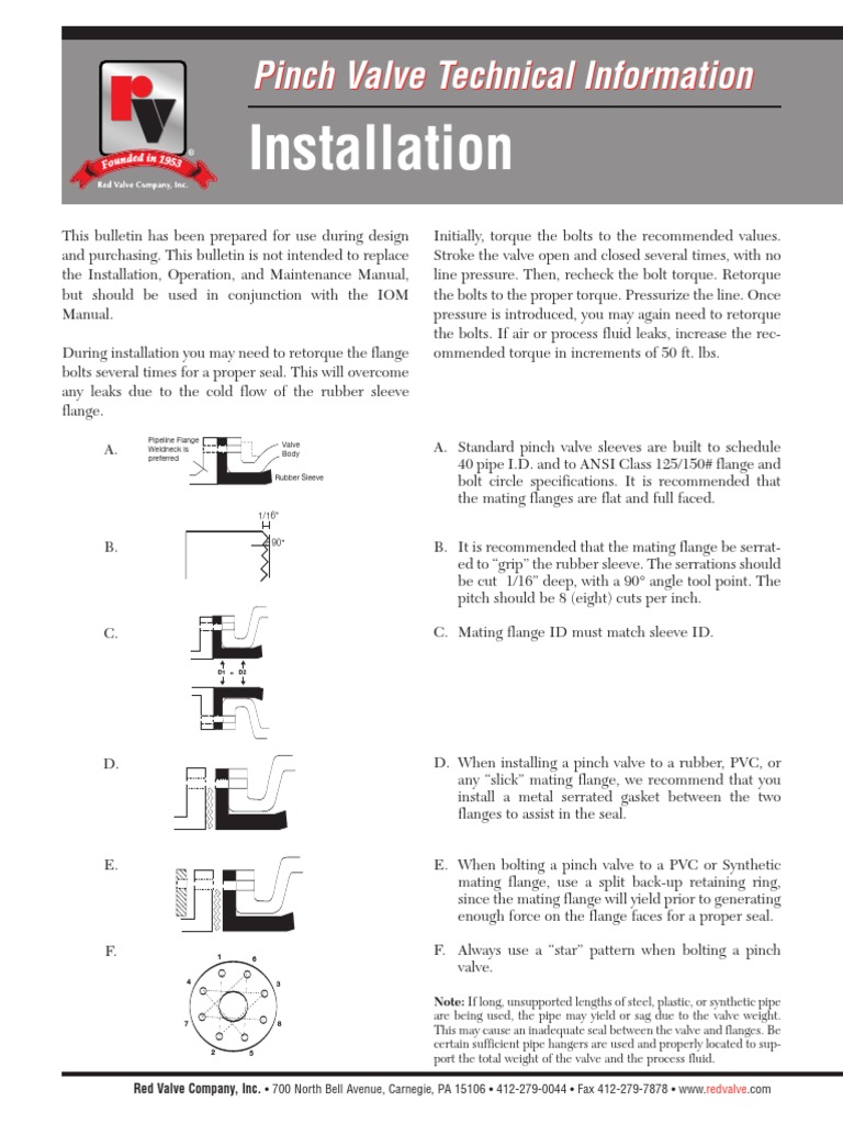 Installation: Pinch Valve Technical Information | PDF | Valve | Pipe ...