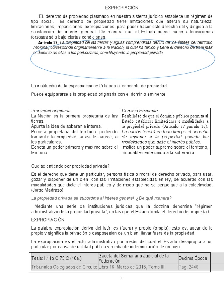 Proceso de Expropiación en Mexico. | PDF | Dominio eminente | Interés ...