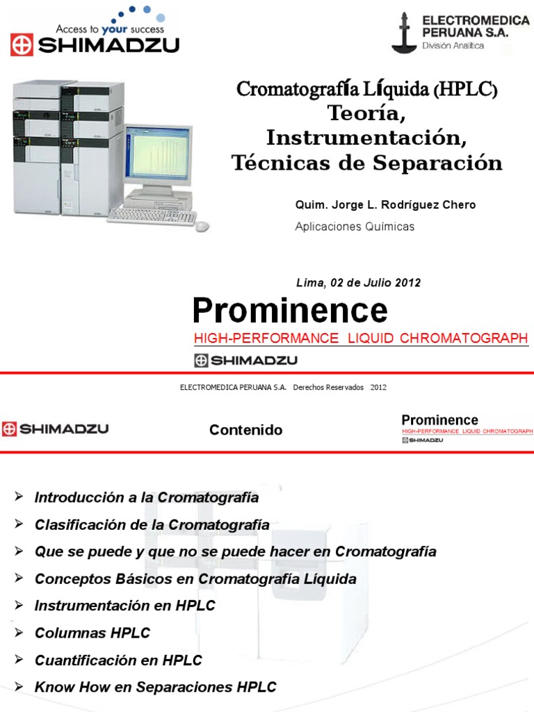 Í Í Teoría, Instrumentación, Técnicas de Separación: Cromatograf A L Quida (HPLC) | PDF ...