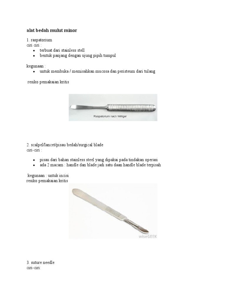 Alat Bedah Mulut Minor | PDF
