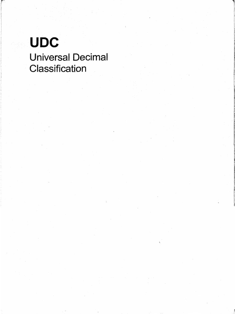 UDC - Universal Decimal Classification | PDF