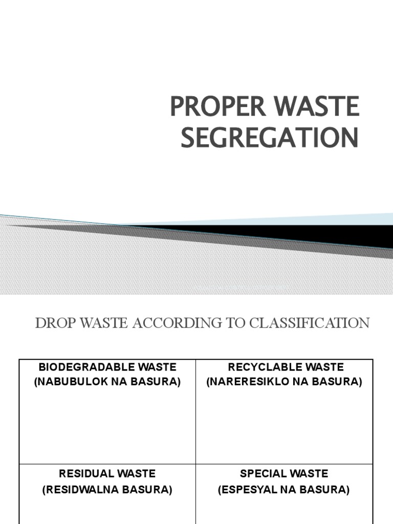 Waste Segregation and Management Guide | PDF | Waste Management ...