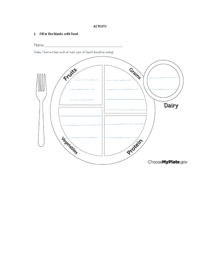 Fill in food blanks activity | PDF