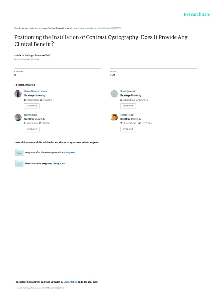 Positioning The Instillation of Contrast Cystography: Does It Provide ...