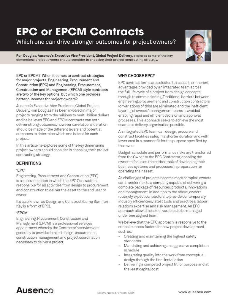 EPC or EPCM Contracts: Which One Can Drive Stronger Outcomes For ...