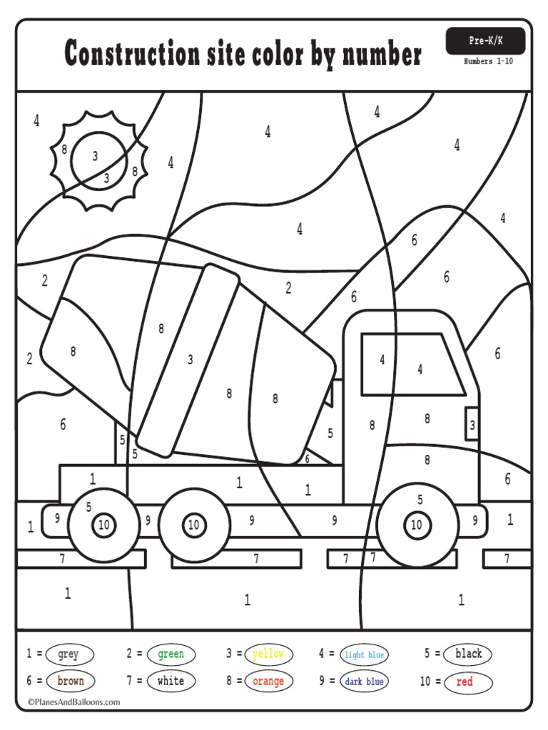 Construction Site Color by Number | PDF | Qualia | Color
