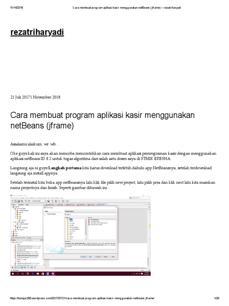 Cara Membuat Program Aplikasi Kasir Menggunakan Netbeans (Jframe ...