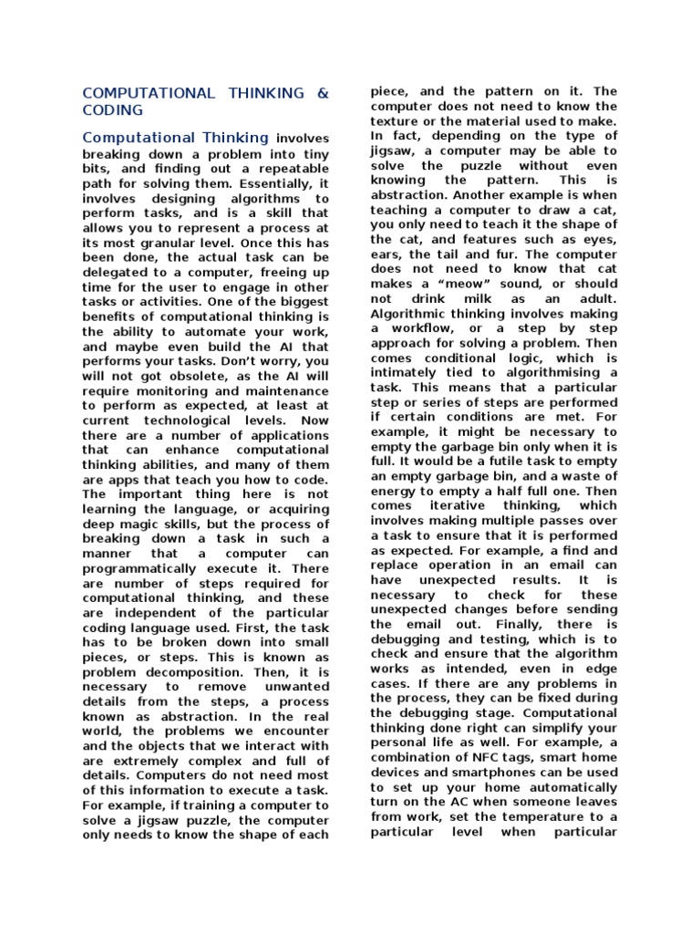 Computational Thinking | PDF | Debugging | Computer Programming
