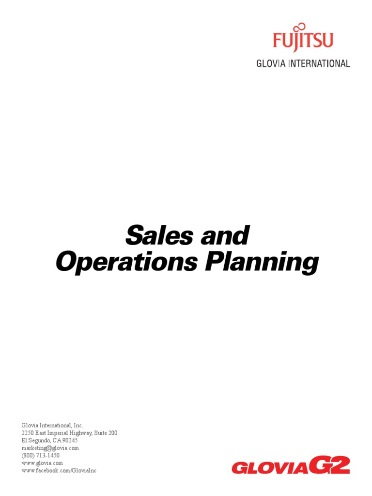 Glovia Sales and Operations Planning PDF | PDF | Inventory | Supply Chain
