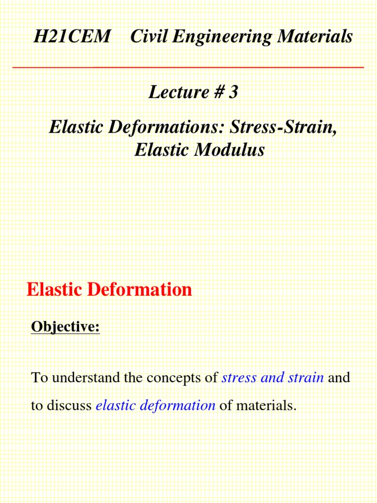 Elastic Deformations in Civil Engineering | PDF | Young's Modulus ...