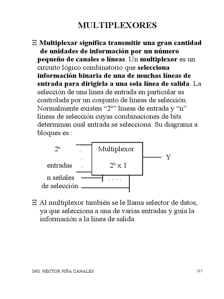 MULTIPLEXORES | PDF | Protocolos de capa física | Circuitos electricos