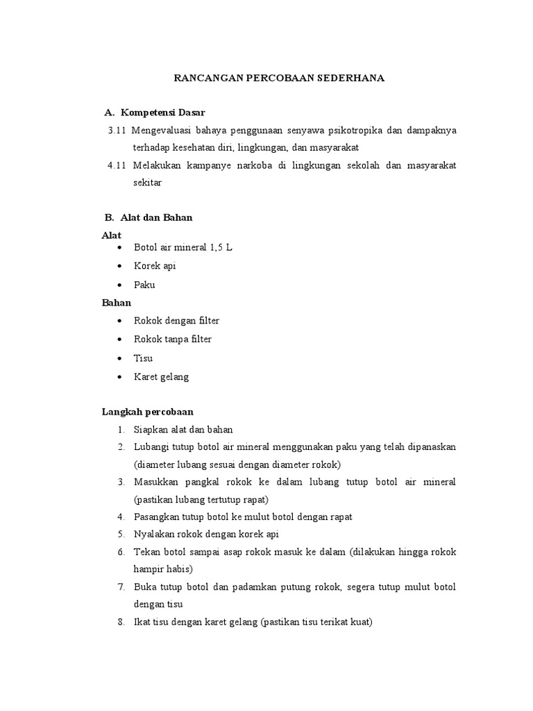 Rancangan Percobaan Sederhana | PDF