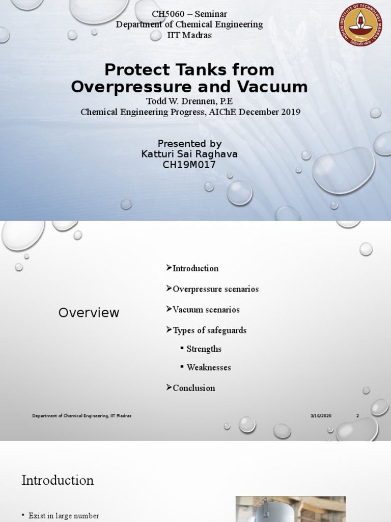Protect Tanks From Overpressure and Vacuum: CH5060 - Seminar Department ...