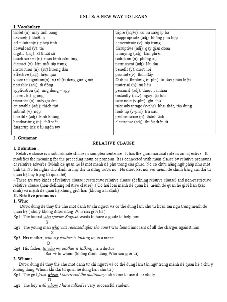 Unit 8 A New Way To Learn | PDF