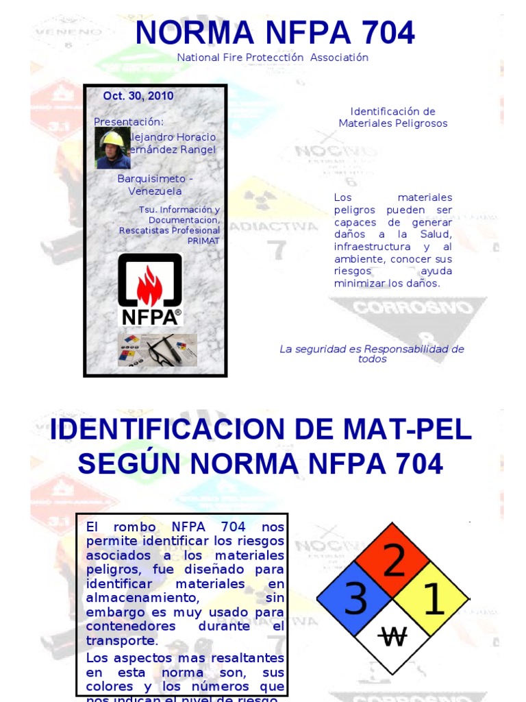 Identificación de Riesgos con NFPA 704 | PDF | Química | Naturaleza