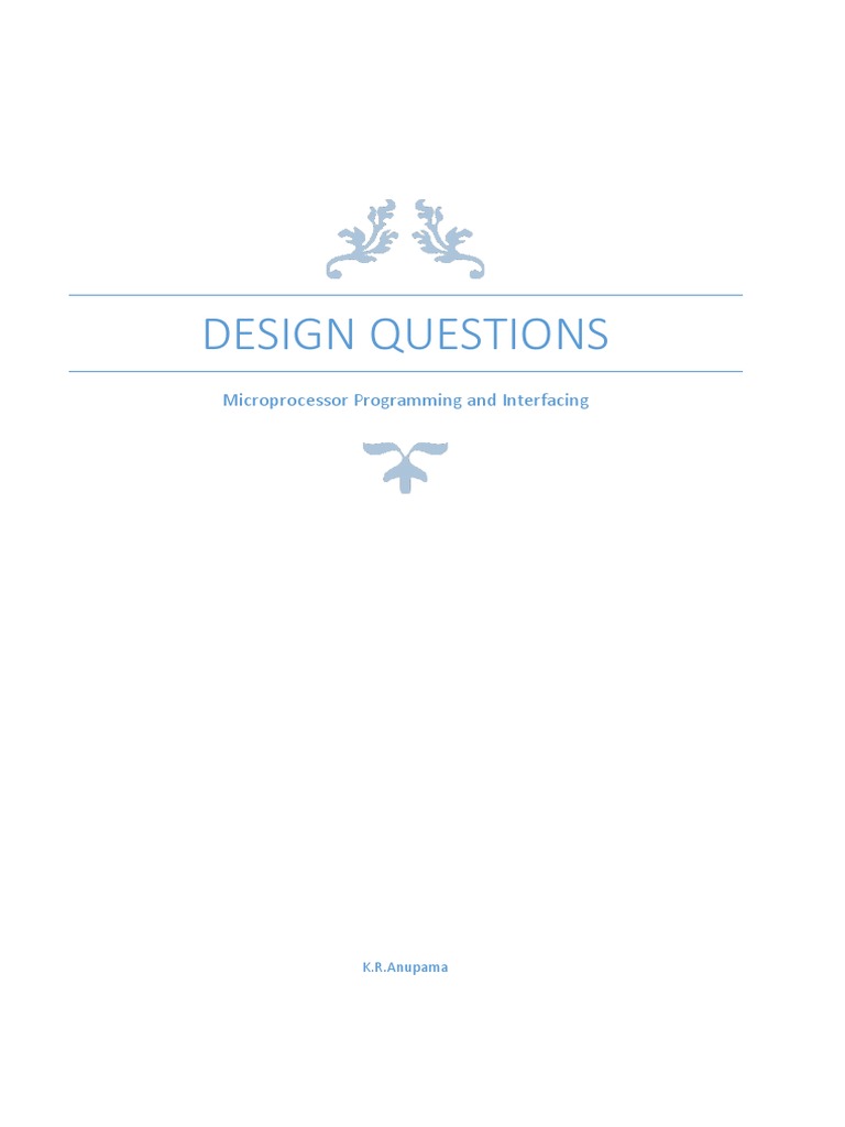 Design Questions: Microprocessor Programming and Interfacing | PDF ...