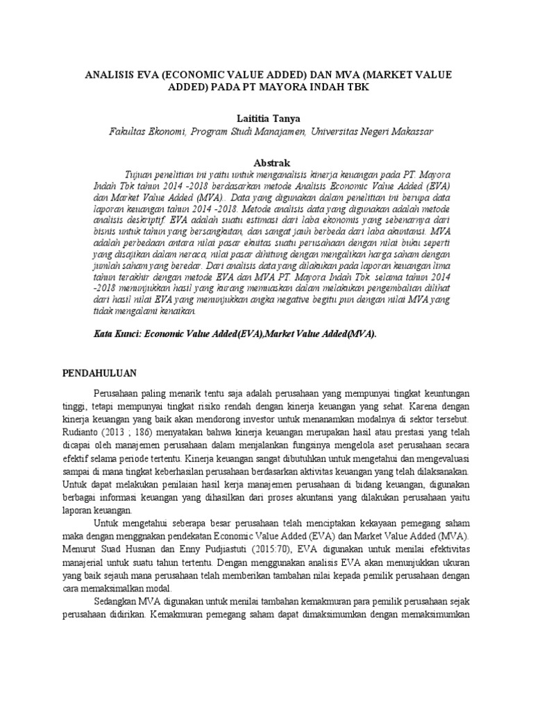 Analisi Eva Dan Mva | PDF