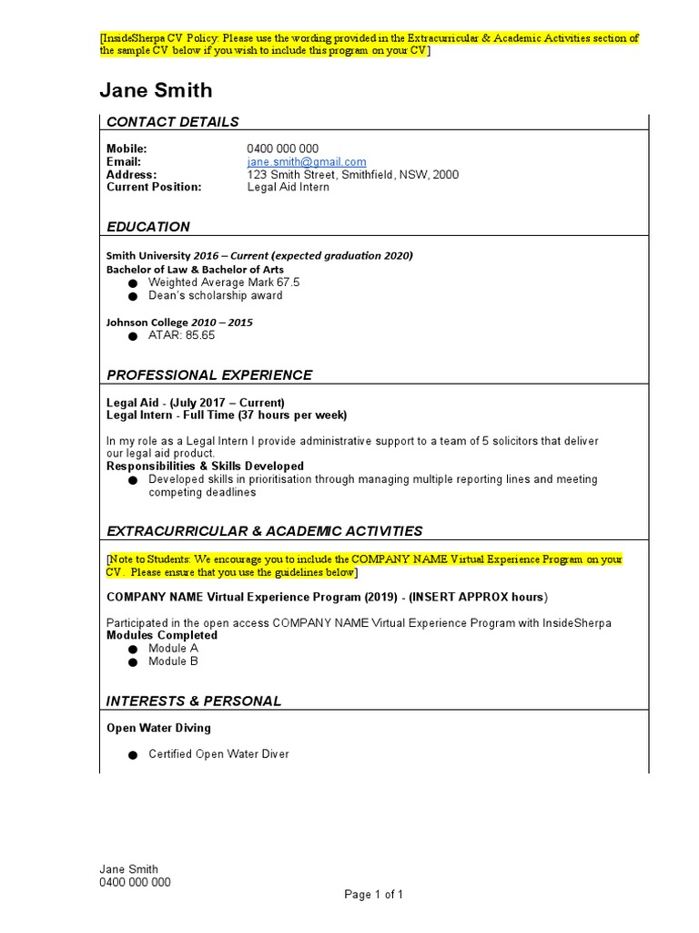 BCG - Template CV Guidelines - New | PDF