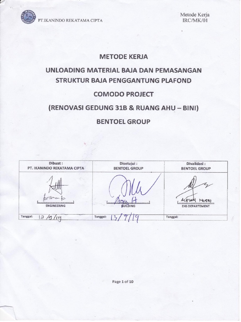 Metode Erection Struktur Baja Gedung | PDF