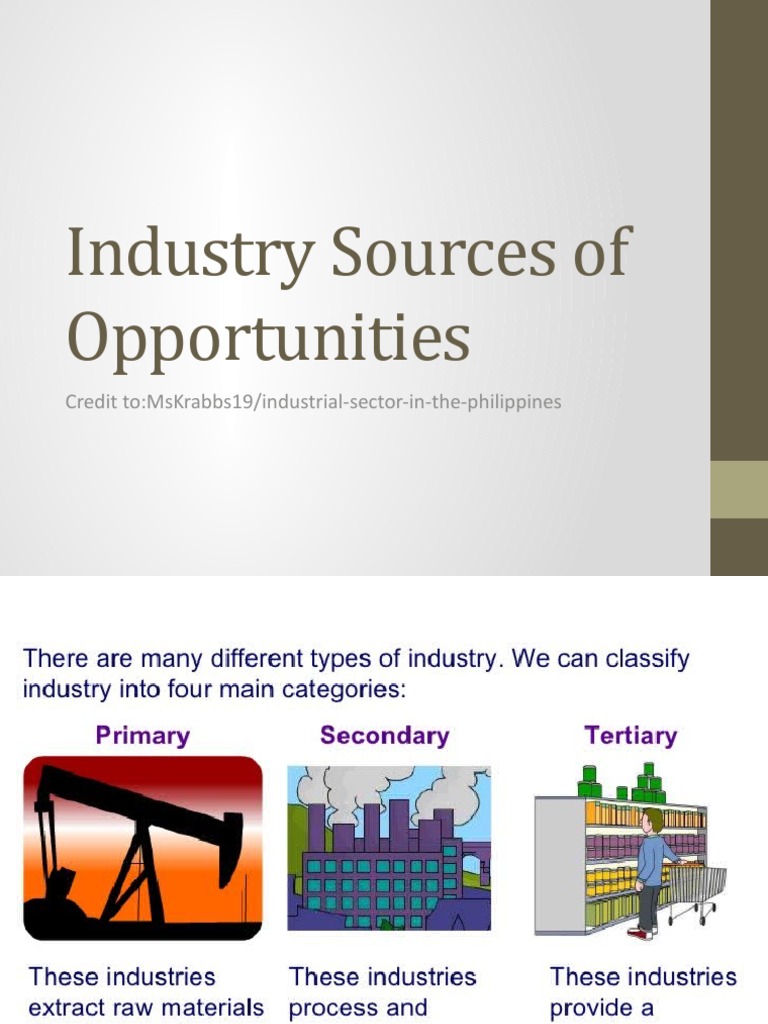 Industry Sources of Opportunities: Credit To:Mskrabbs19/Industrial ...