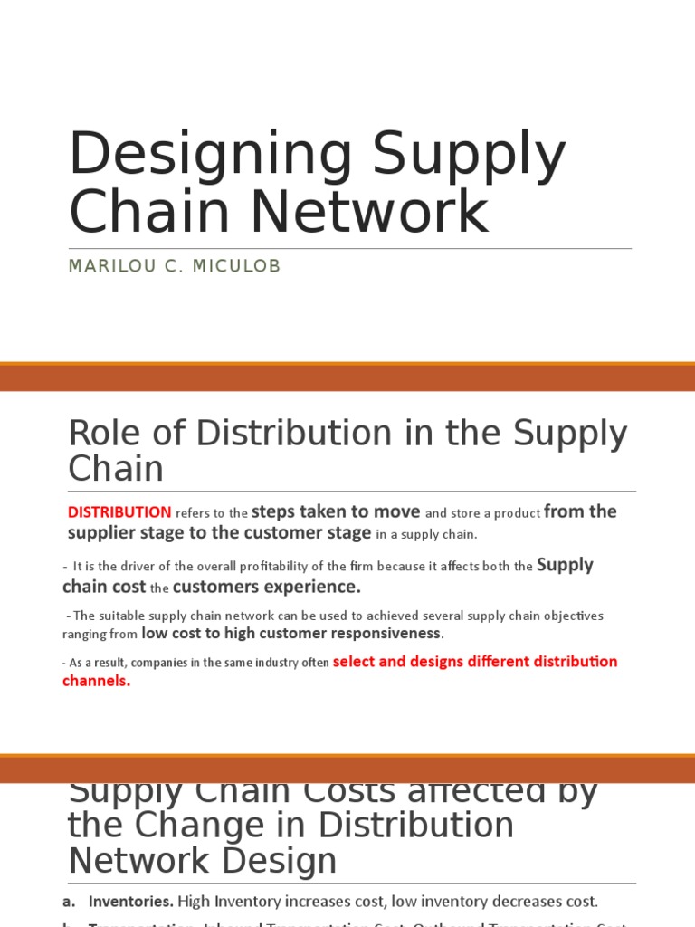 2.designing Supply Chain Network | PDF | Delivery (Commerce) | Retail