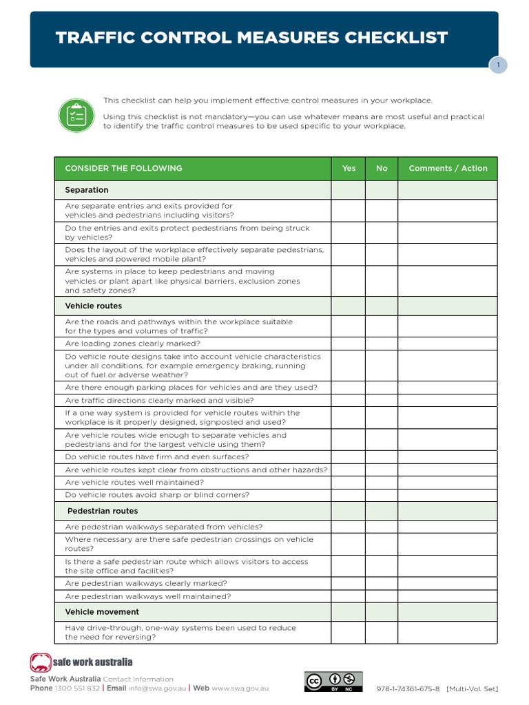 Traffic Control Measures Checklist PDF | PDF | Traffic | Vehicles