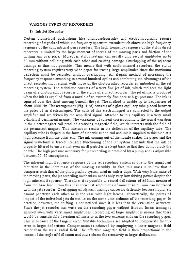 Types of Recorders | Download Free PDF | Ultraviolet–Visible ...